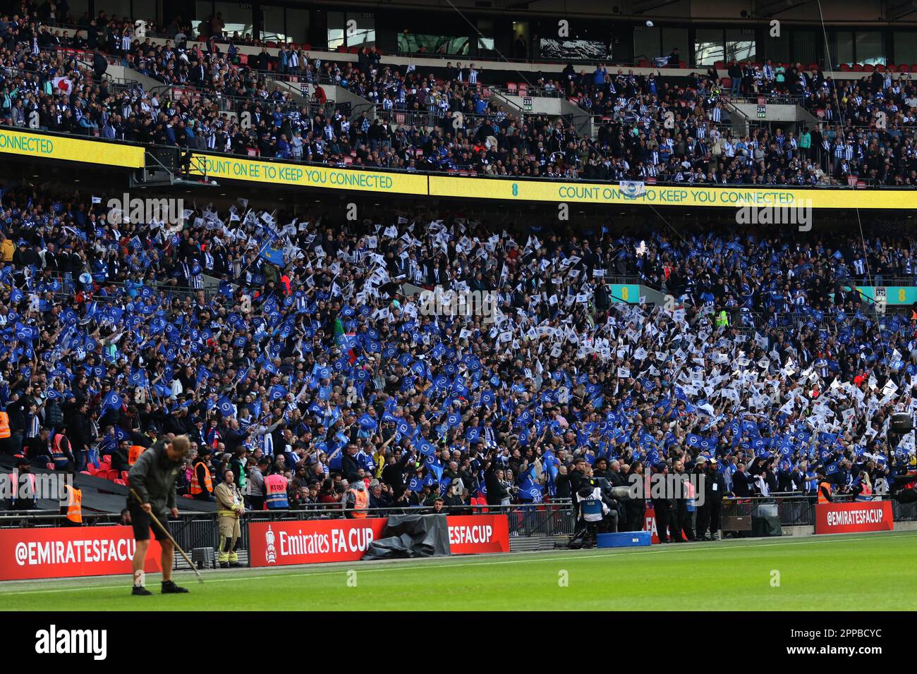 London, UK. 23rd Apr, 2023. London, April 23rd 2023: Brighton fans with ...