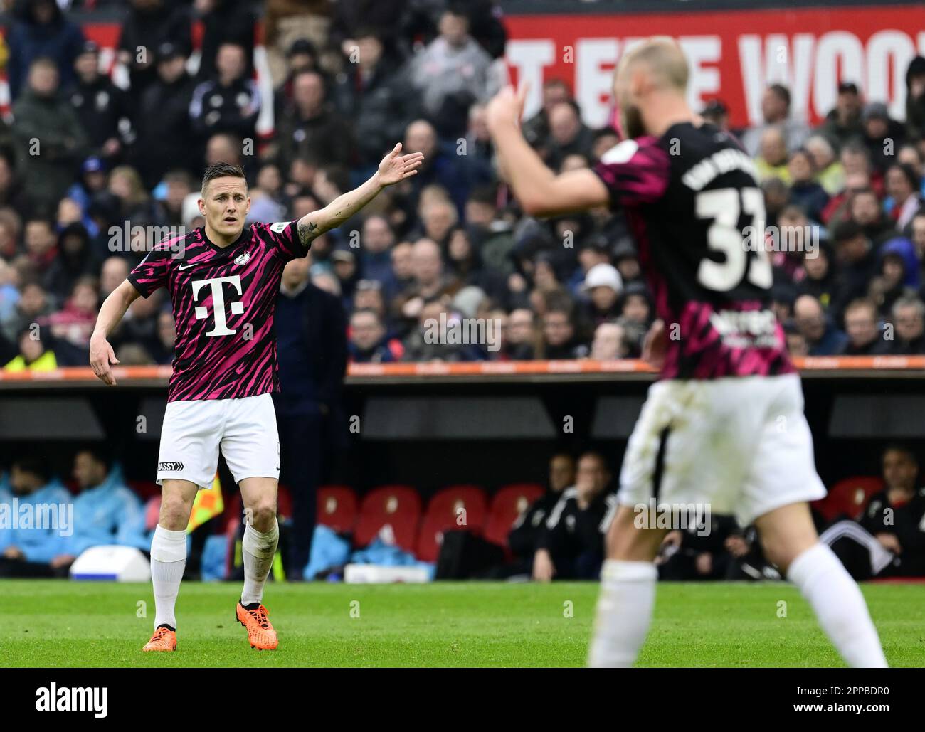 ROTTERDAM - Jens Toornstra of FC Utrecht reacts during the Dutch premier league match between ...
