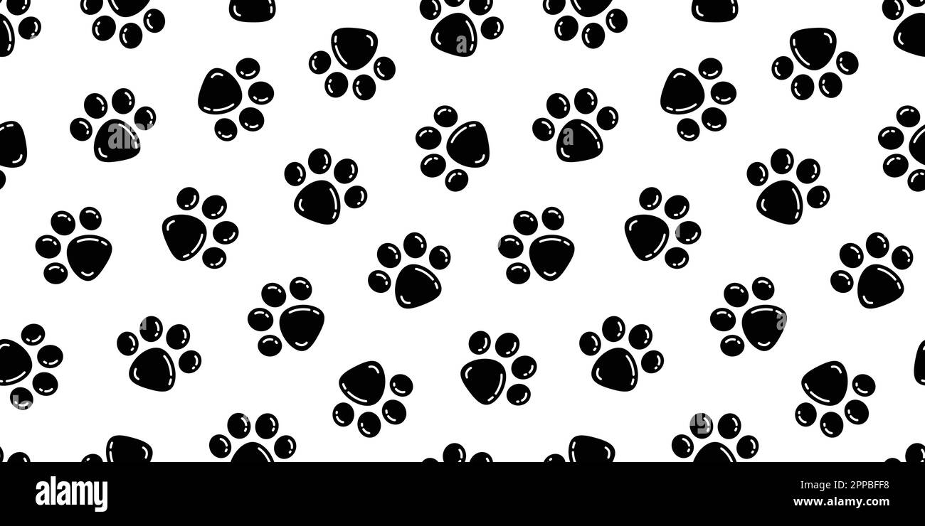 Dog Paw Seamless Pattern vector Cat paw footprint isolated wallpaper ...
