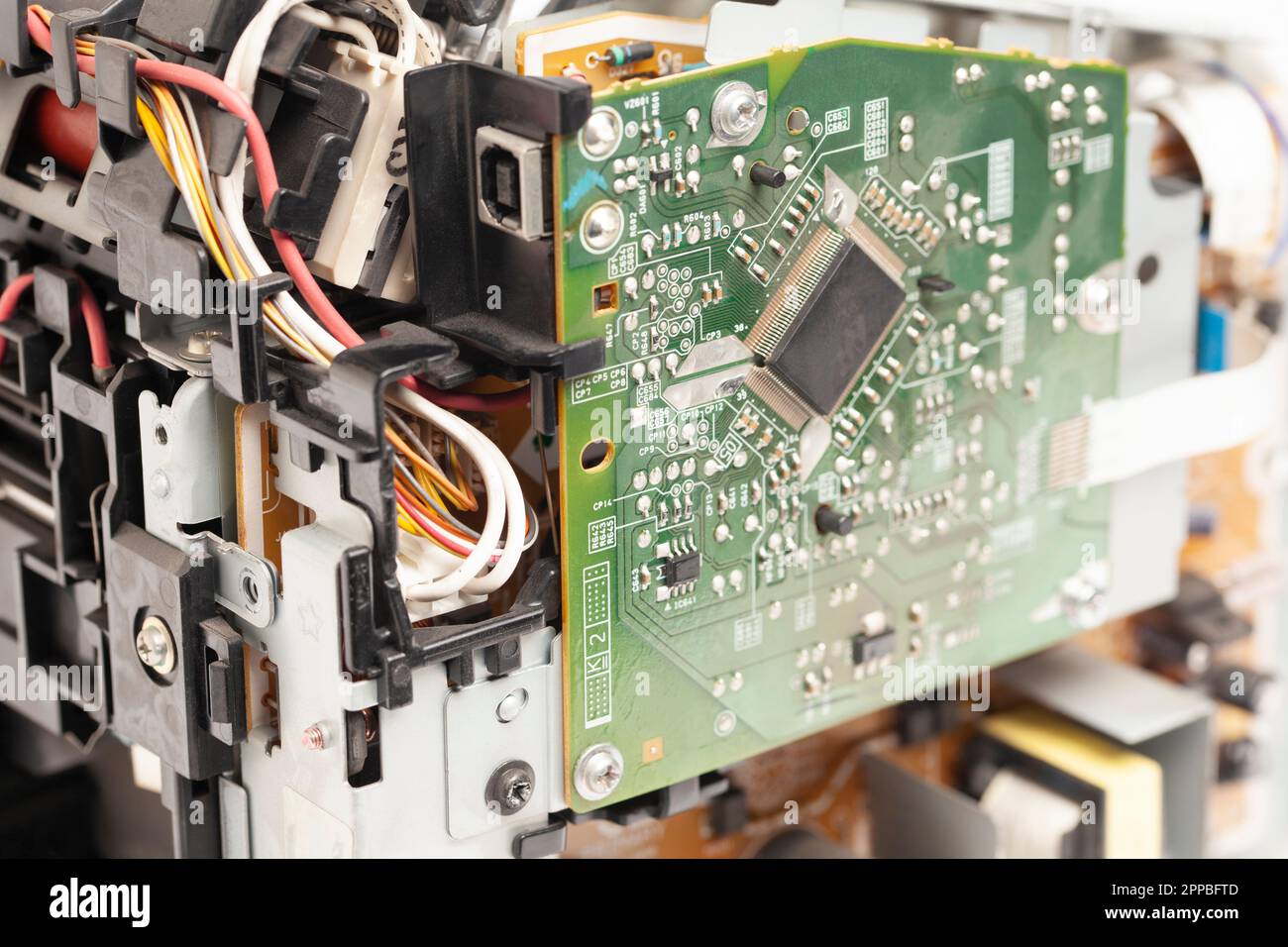 Motherboard from a laser printer Stock Photo - Alamy