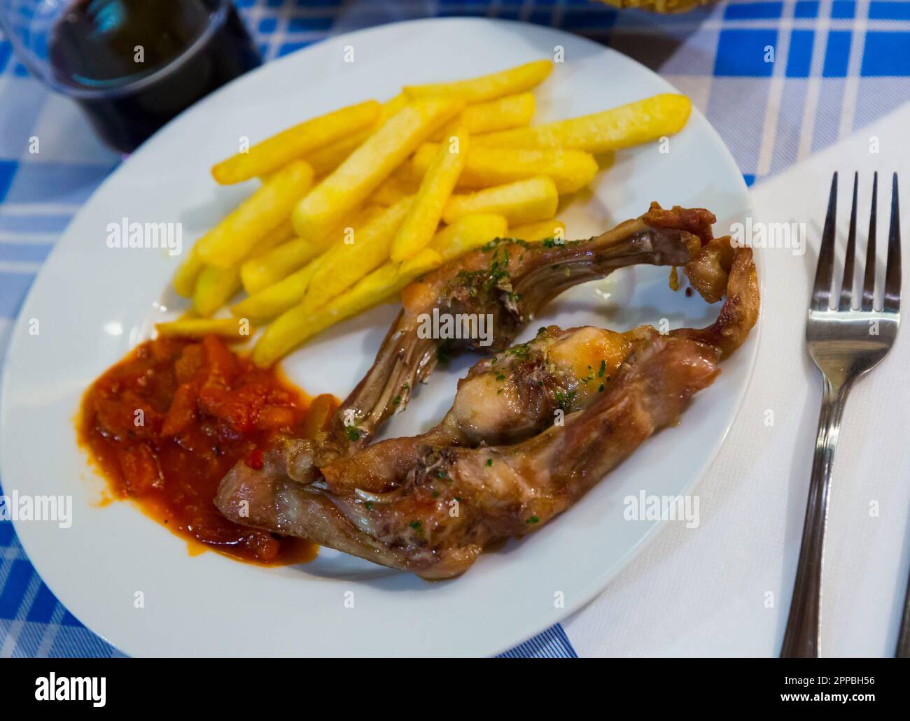 Roasted young rabbit ribs Stock Photo - Alamy
