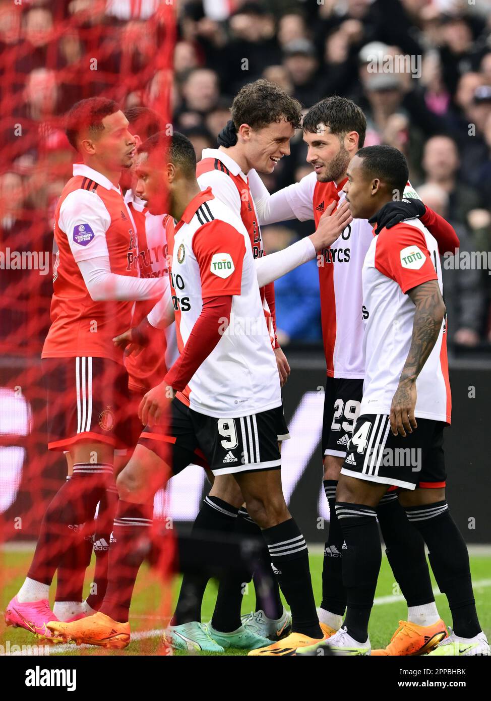 ROTTERDAM - (lr) Marcos Lopez of Feyenoord, Orkun Kokcu of Feyenoord, Danilo of Feyenoord, Mats ...