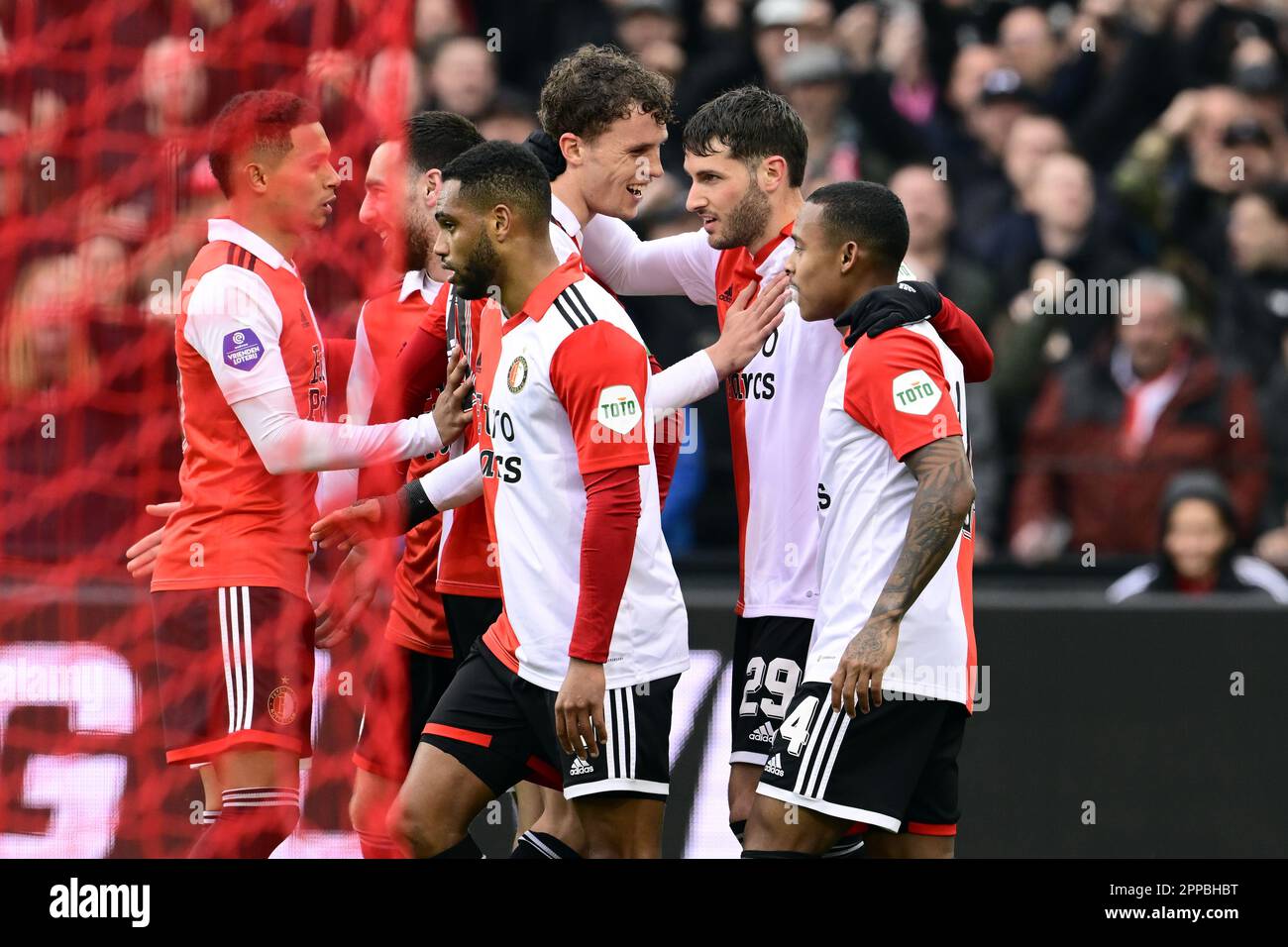 ROTTERDAM - (lr) Marcos Lopez of Feyenoord, Orkun Kokcu of Feyenoord, Danilo of Feyenoord, Mats ...