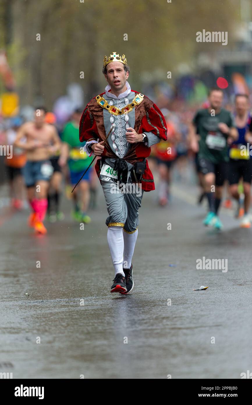 London. UK, 23rd April 2023. More than Around 46.000 runners are expected to take to the streets ...
