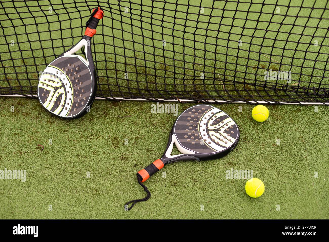 Paddle tennis racket and ball Stock Photo - Alamy