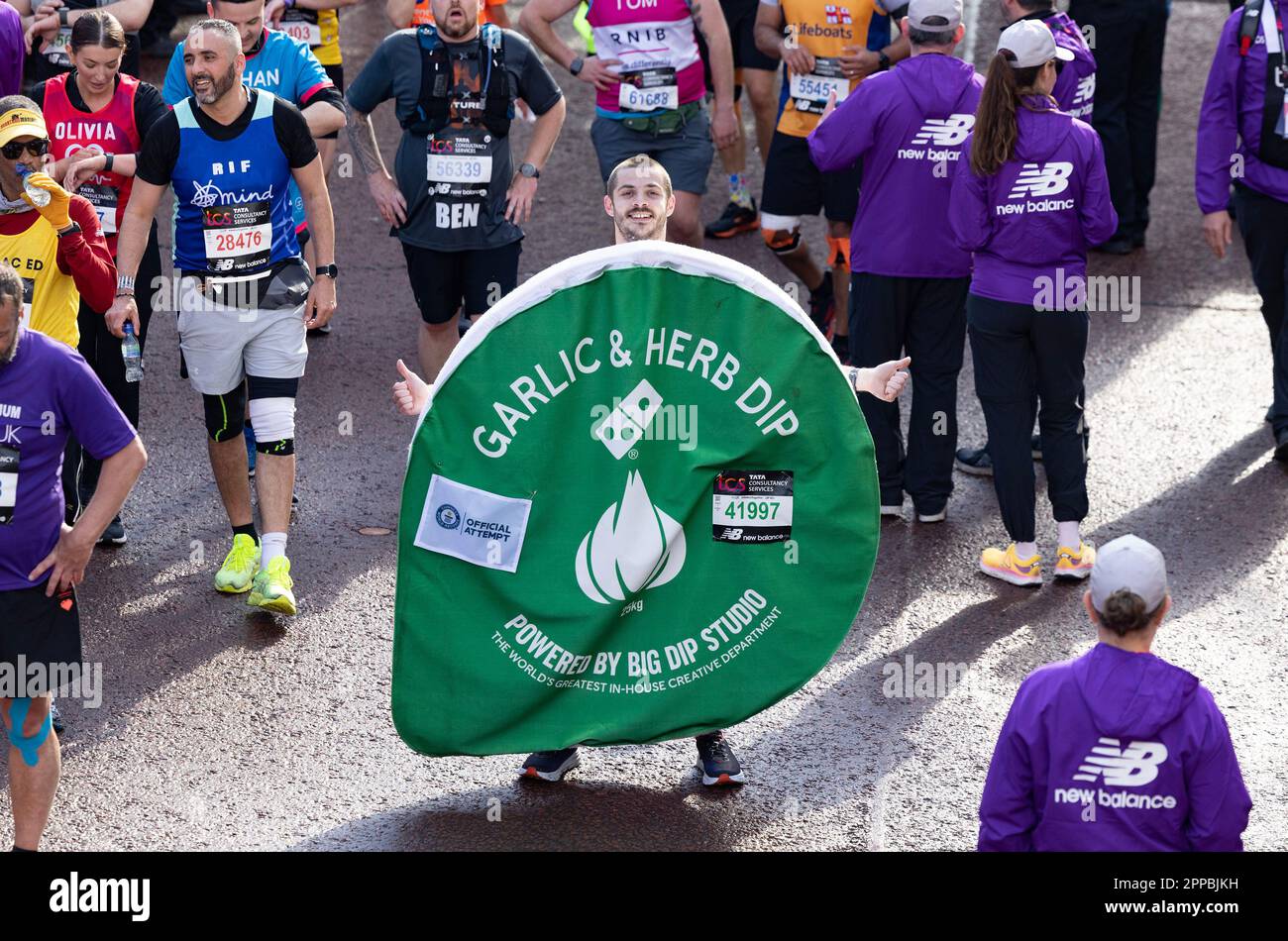 EDITORIAL USE ONLY Jack Glasscock crosses the finish line of the London ...