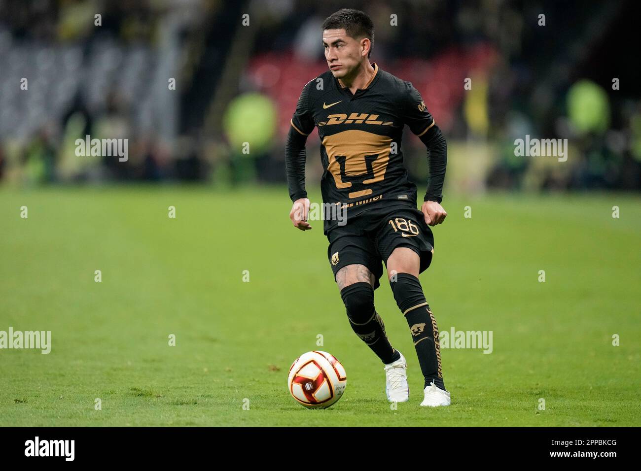 Pumas' Pablo Monroy dribbles the ball during a Mexican soccer league ...