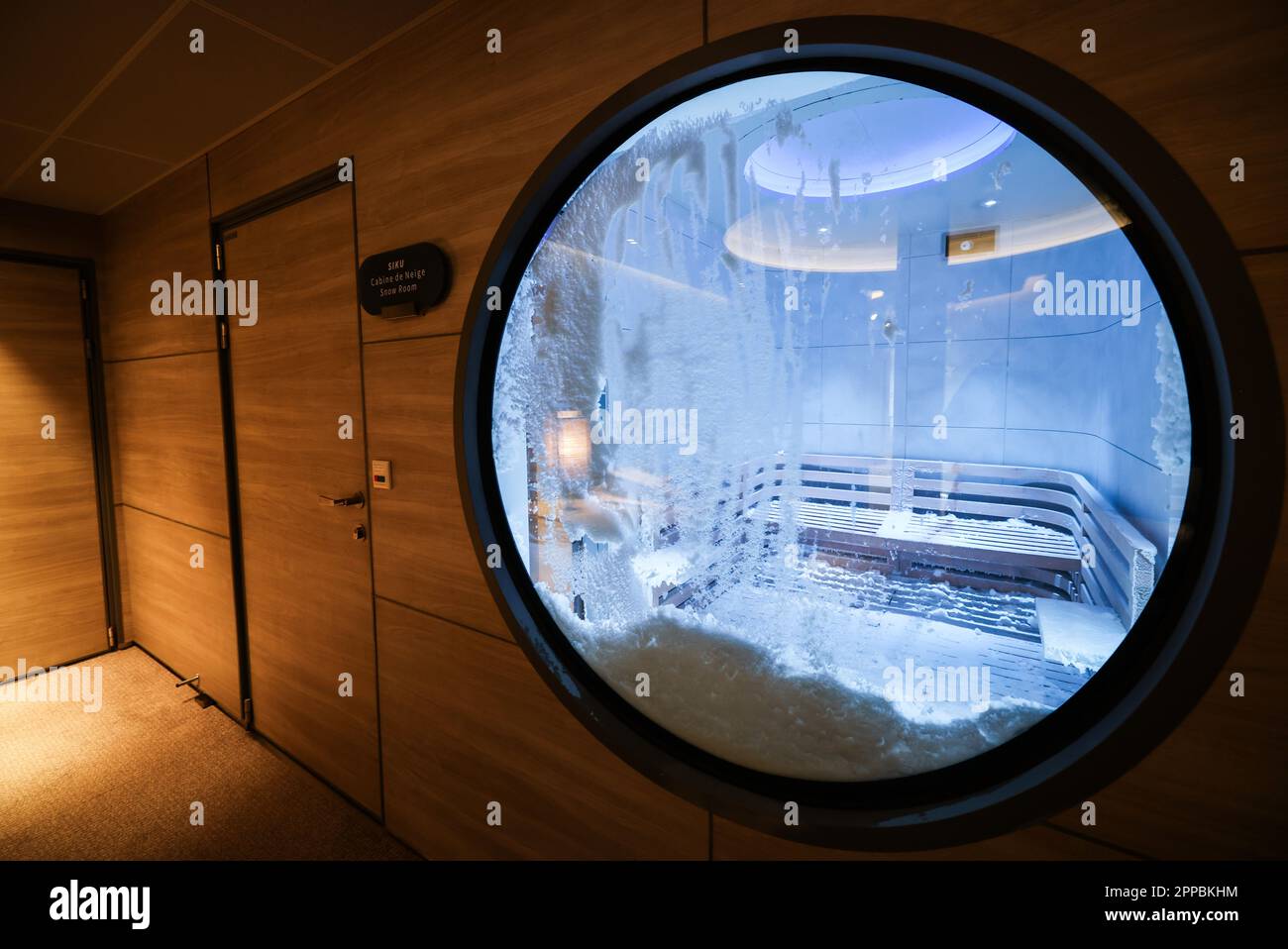 Hamburg, Germany. 23rd Apr, 2023. View of the spa area with snow room ...