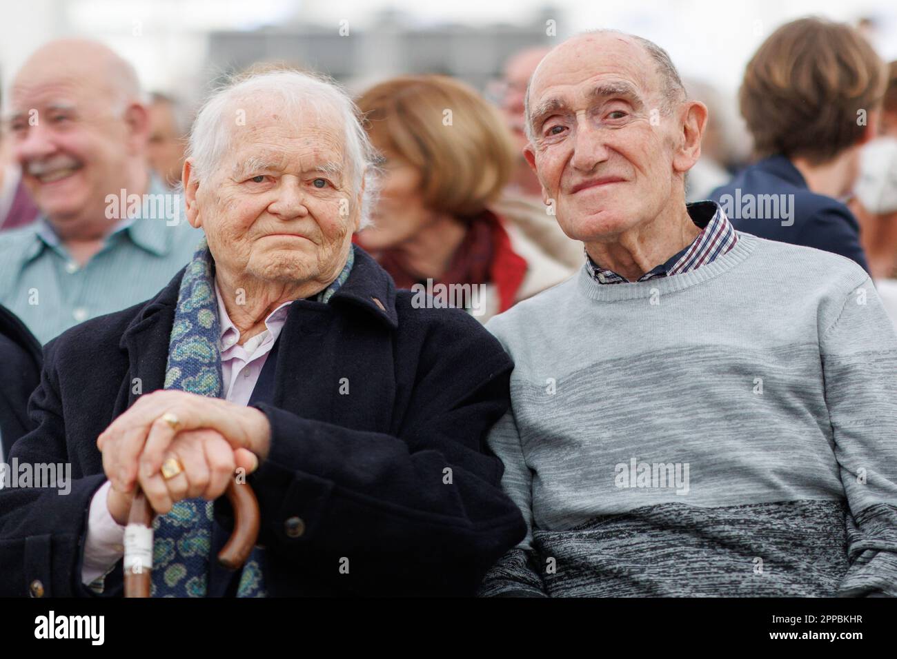 23 April 2023, Bavaria, Flossenbürg: Eric Hitter (l) and Martin Hecht ...