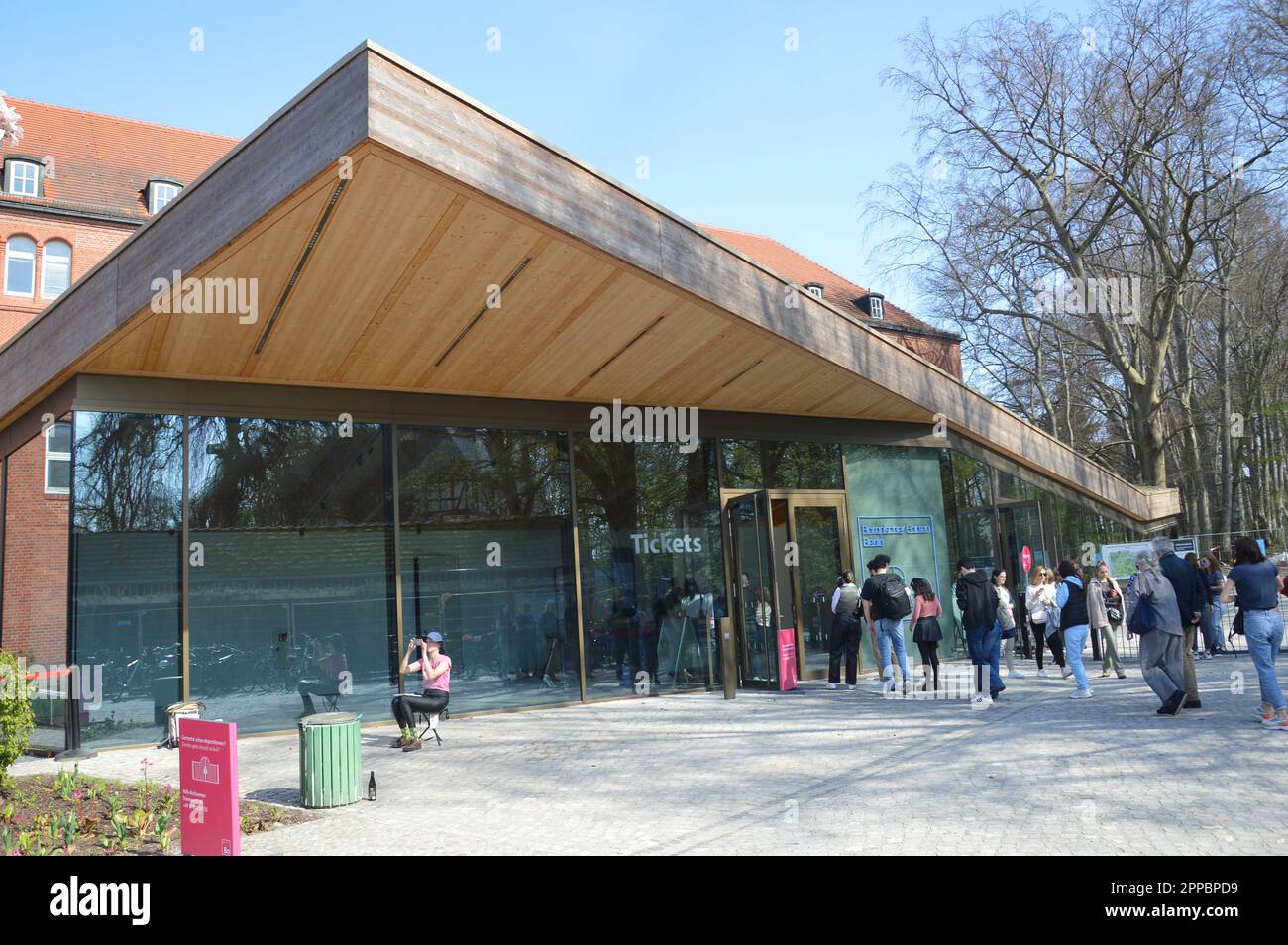 Berlin, Germany - April 22, 2023 - The new entrance building of the ...