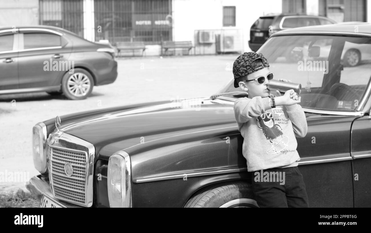 Old mercedes benz car Black and White Stock Photos & Images - Alamy