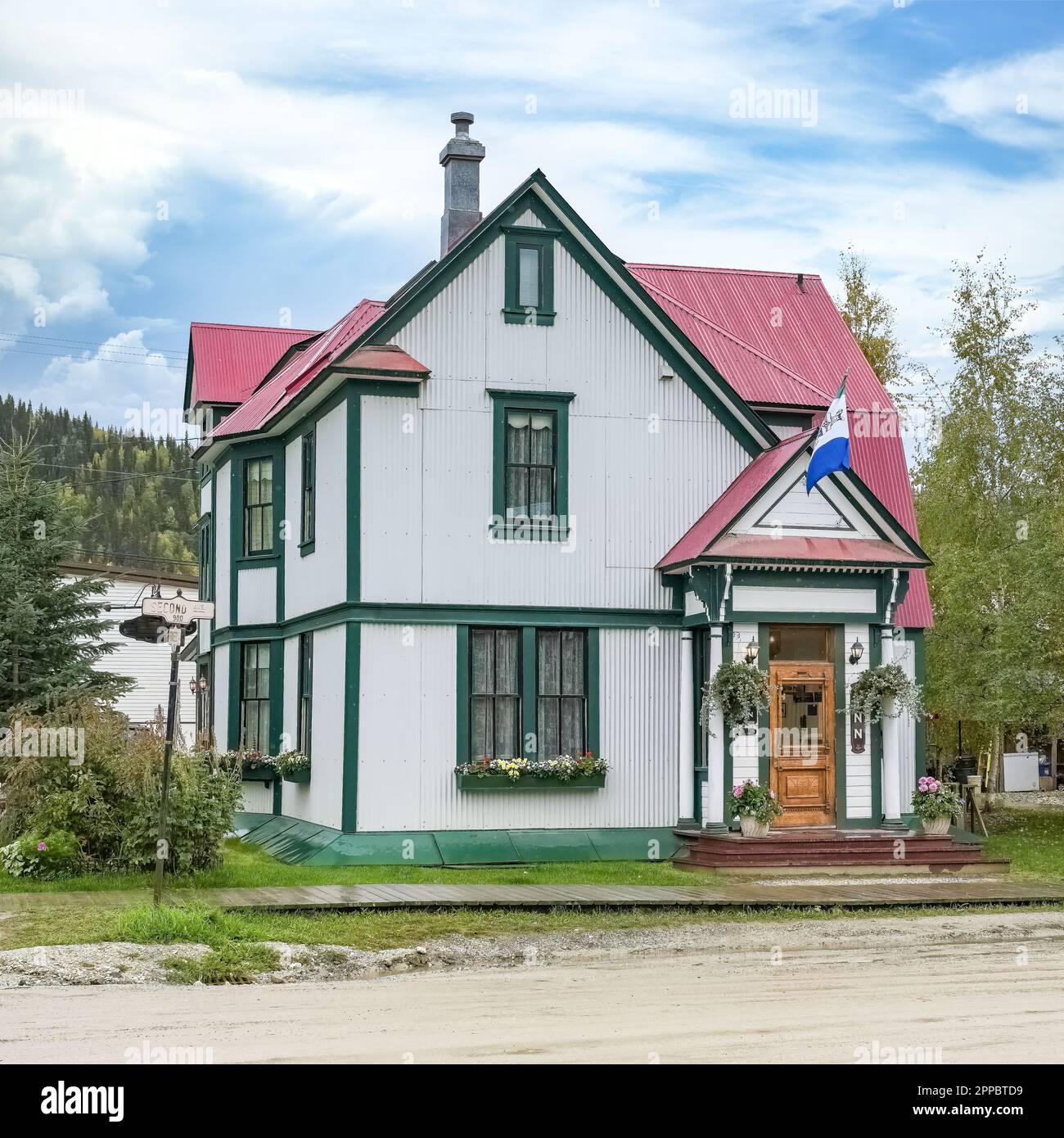 Dawson city in Yukon, Canada, colorful houses in the ancient village of ...
