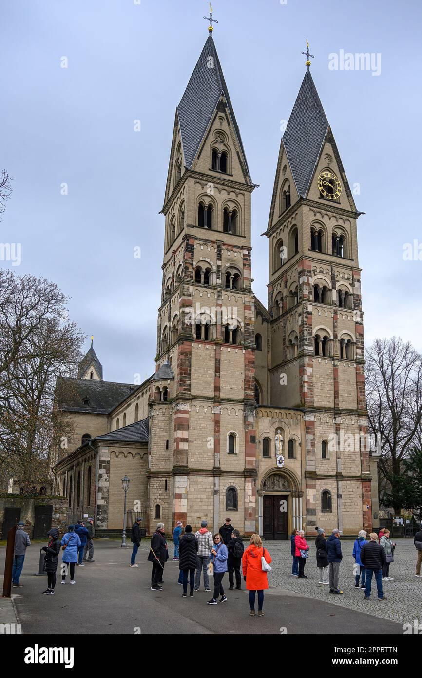 The front of the Basilica of St. Castor (Basilika St. Kastor or ...