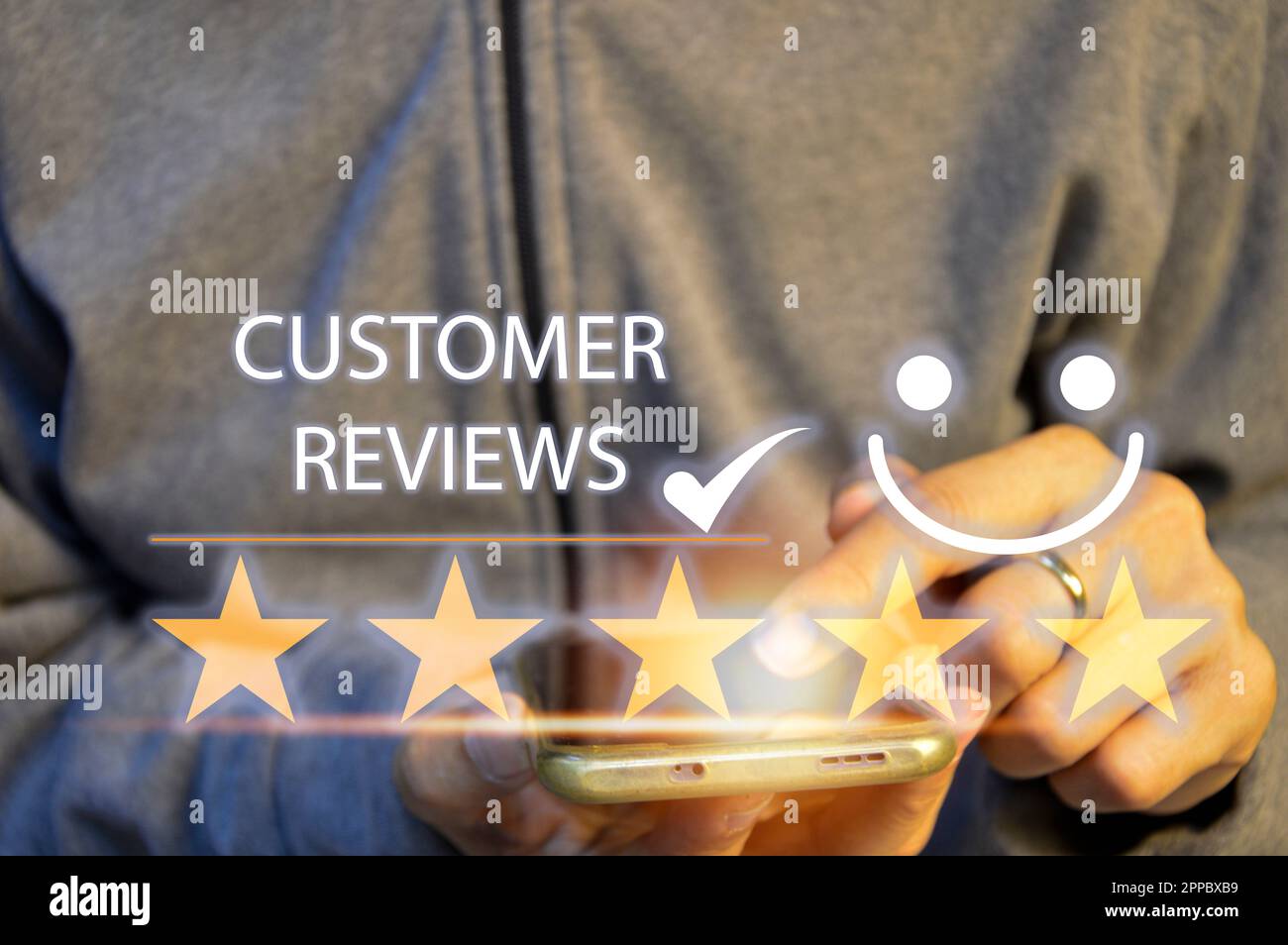 Customers rate service of Businessmen choose to rate 5 stars using ...