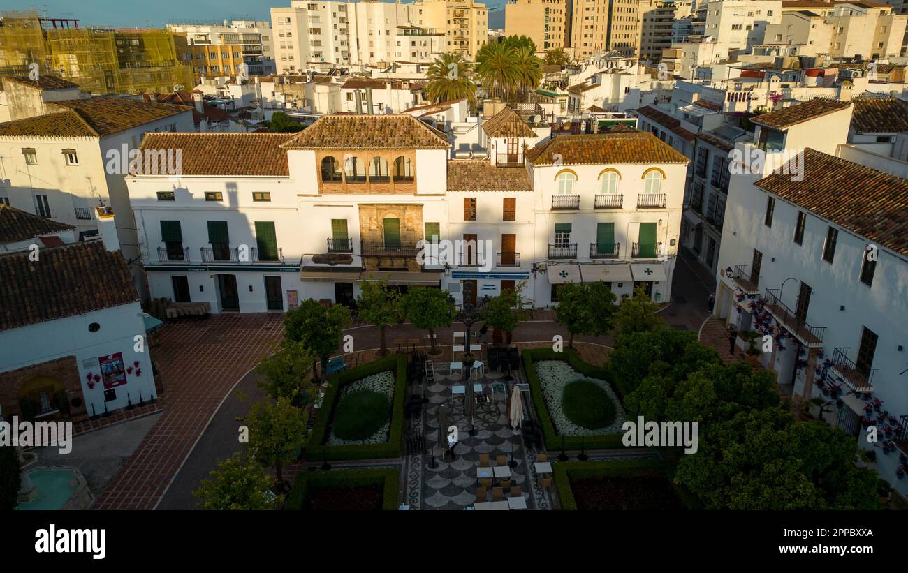 view of the old town centre of Marbella, Andalusia Stock Photo - Alamy