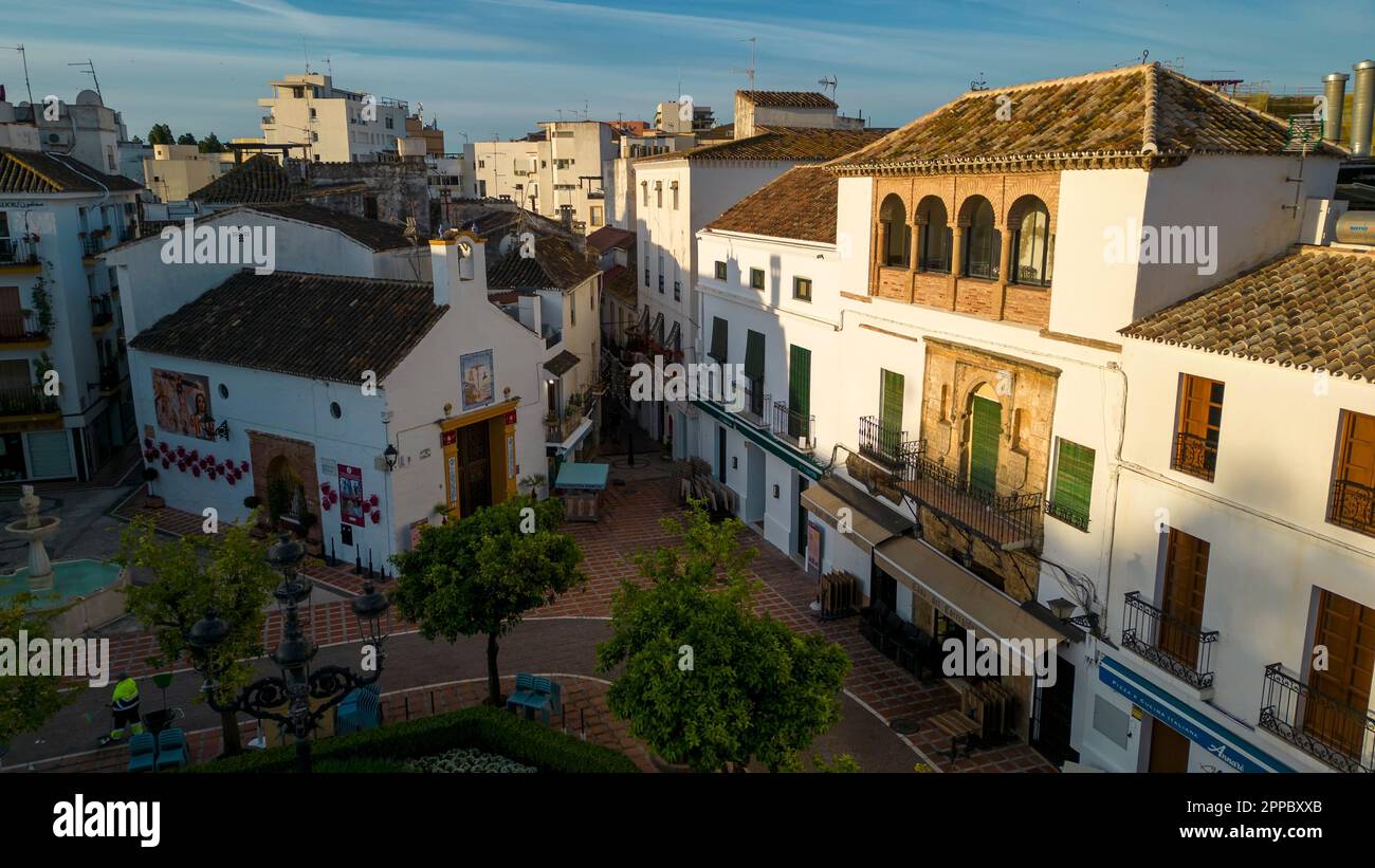 view of the old town centre of Marbella, Andalusia Stock Photo - Alamy