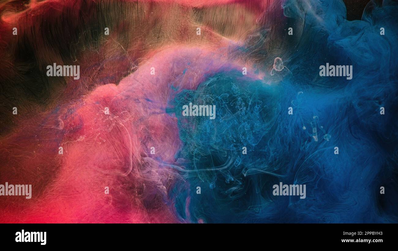 Paint water color mist blue pink vapor cloud blend Stock Photo - Alamy