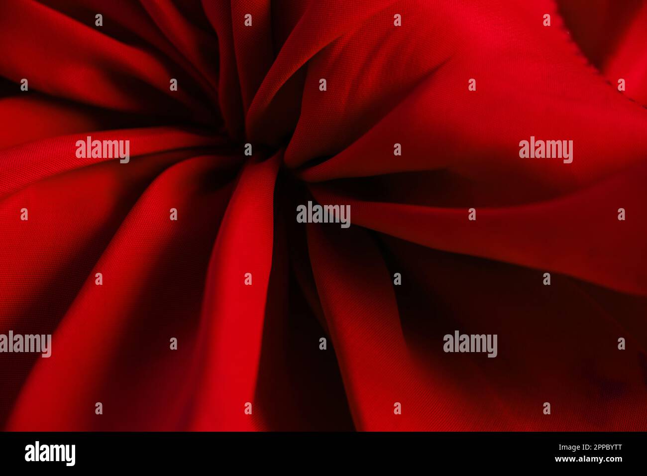 red silk wrinkled fabric in waves as background for design Stock Photo ...