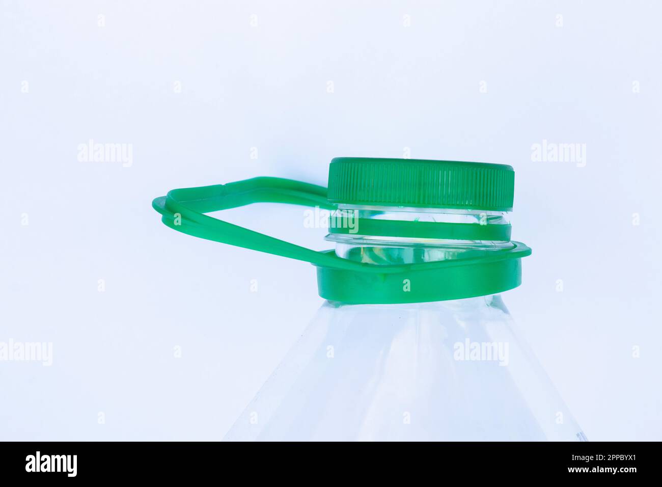 plastic bottle with cap and handle on a white background Stock Photo ...