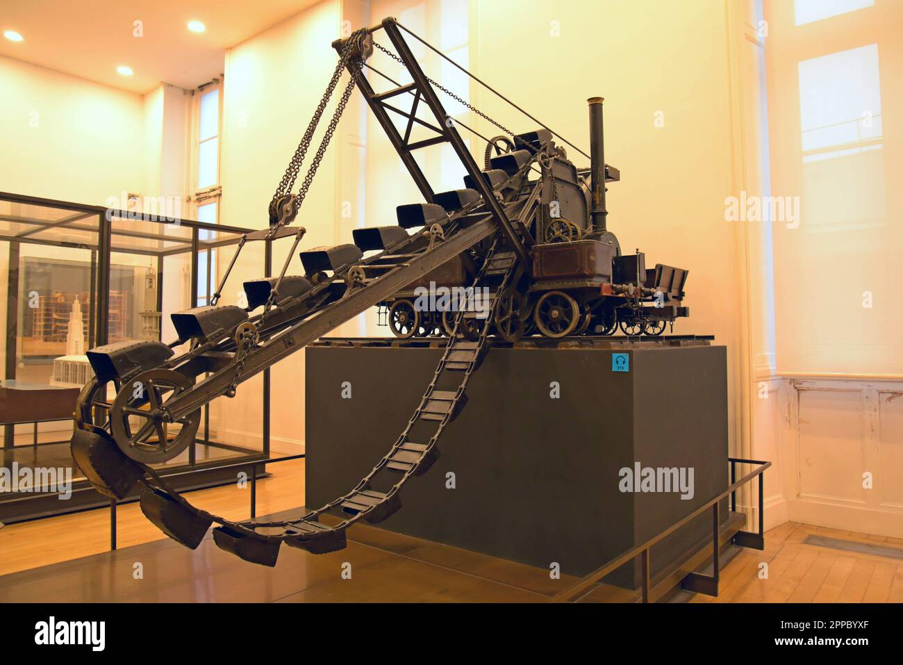 Model of a steam powered bucket wheel excavator in the Musee des Arts ...