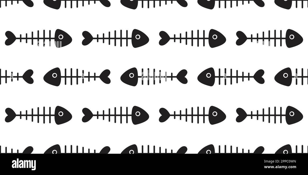 fish bone seamless pattern vector shark fin isolated wallpaper ...