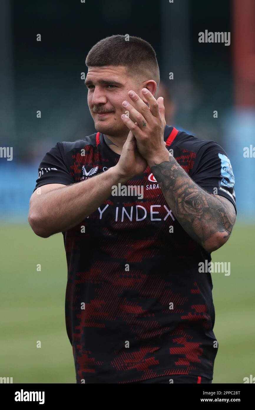 London, UK. 23rd Apr, 2023. Marco Riccioni of Saracens after the ...