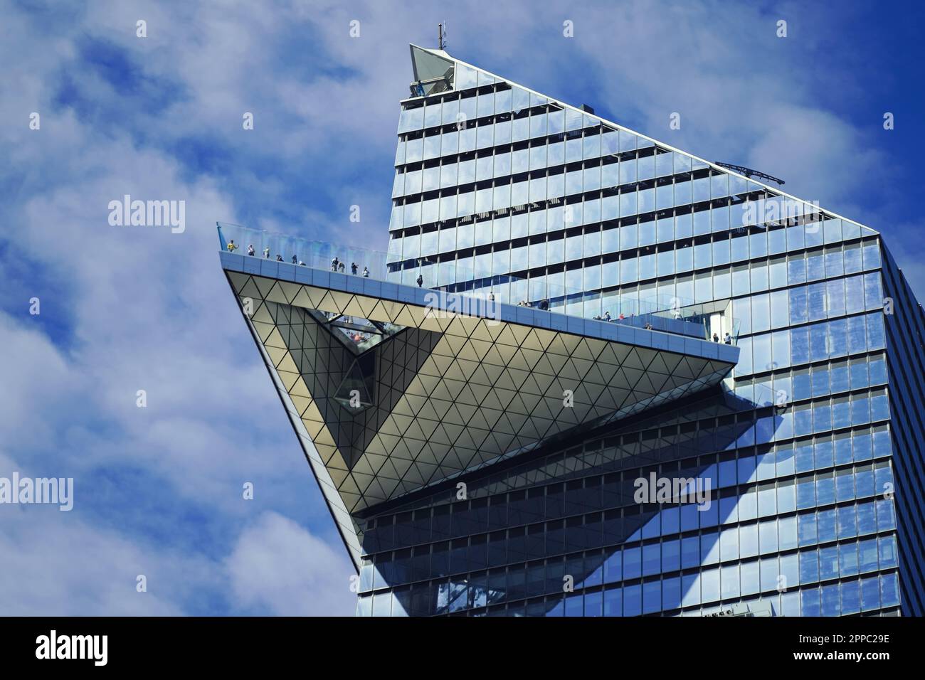 New York, NY - April 15, 2023 : Close up of The Edge observation sky ...