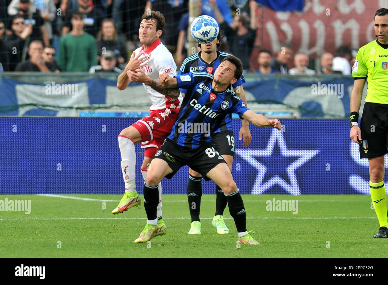 Pisa, Italy. 23rd Apr, 2023. Olimpiu Morutan (Pisa) Leonardo Benedetti ...