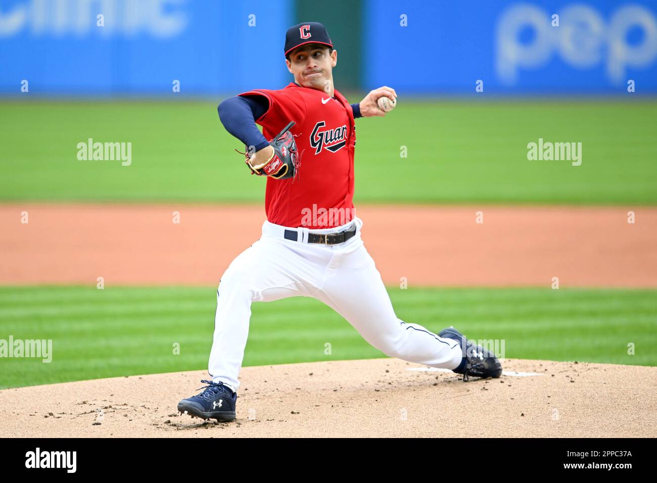 Cleveland Guardians starting pitcher Logan Allen, in his major league ...