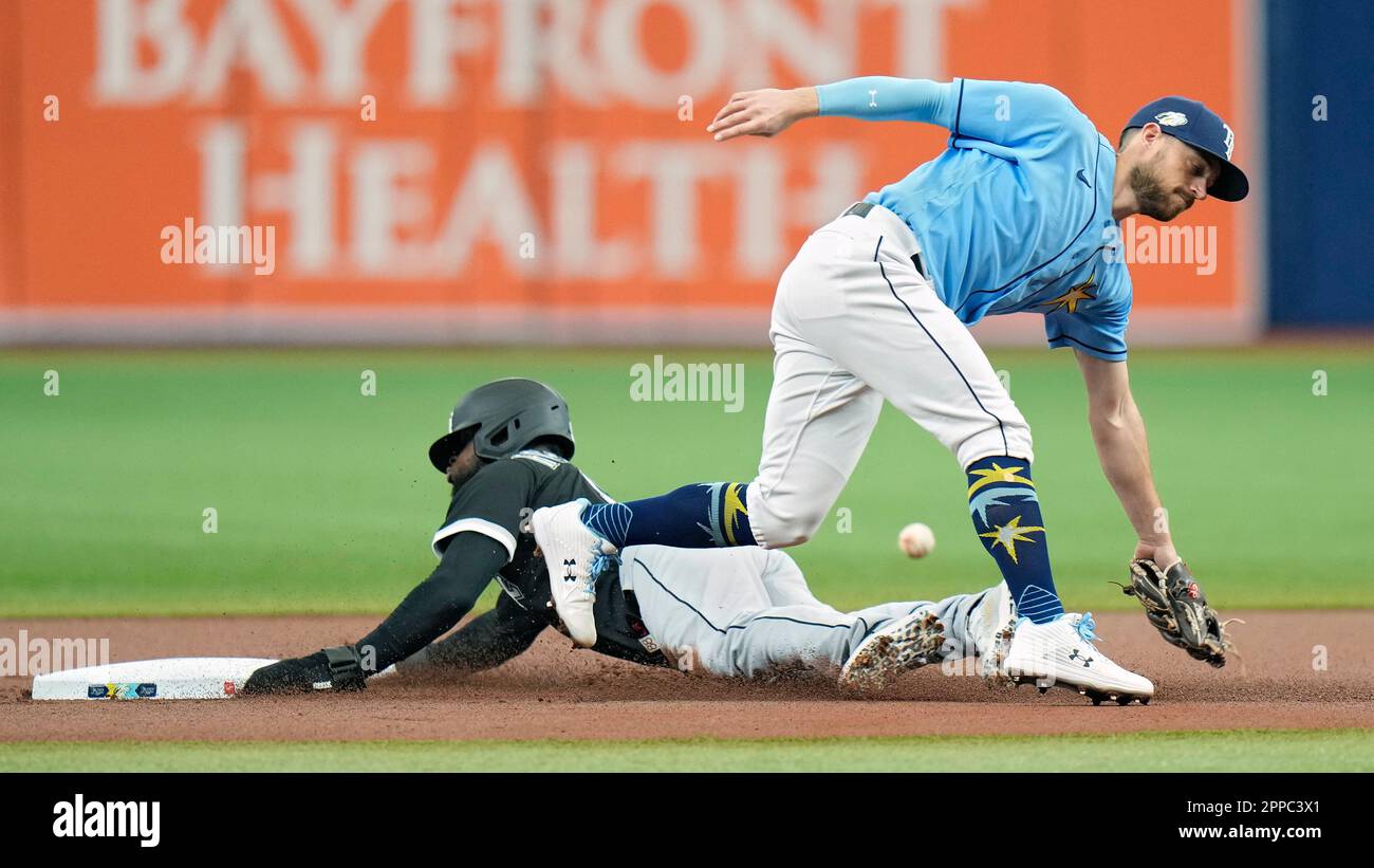 Chicago White Sox's Luis Robert Jr. steals second base as Tampa Bay ...