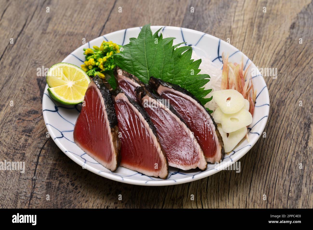 Katsuo no Tataki, seared bonito sashimi, Japanese cuisine Stock Photo ...