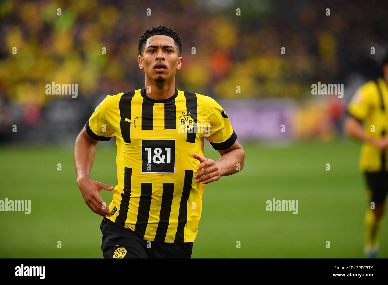 GERMANY, DORTMUND - APRIL 22, 2023: Jude Bellingham. The match of ...