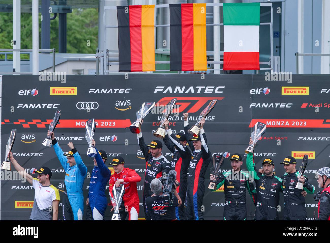 Monza, Italy. 23rd Apr, 2023. Celebrating the final Podium, Pro ...