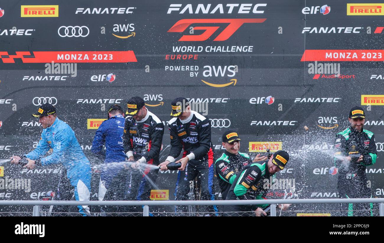 Monza, Italy. 23rd Apr, 2023. Celebrating the final Podium, Pro ...