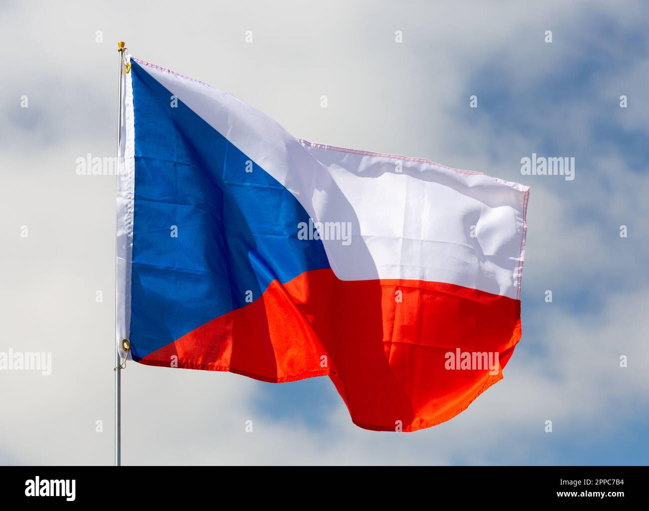 Blue sky background with czechia flag hi-res stock photography and ...