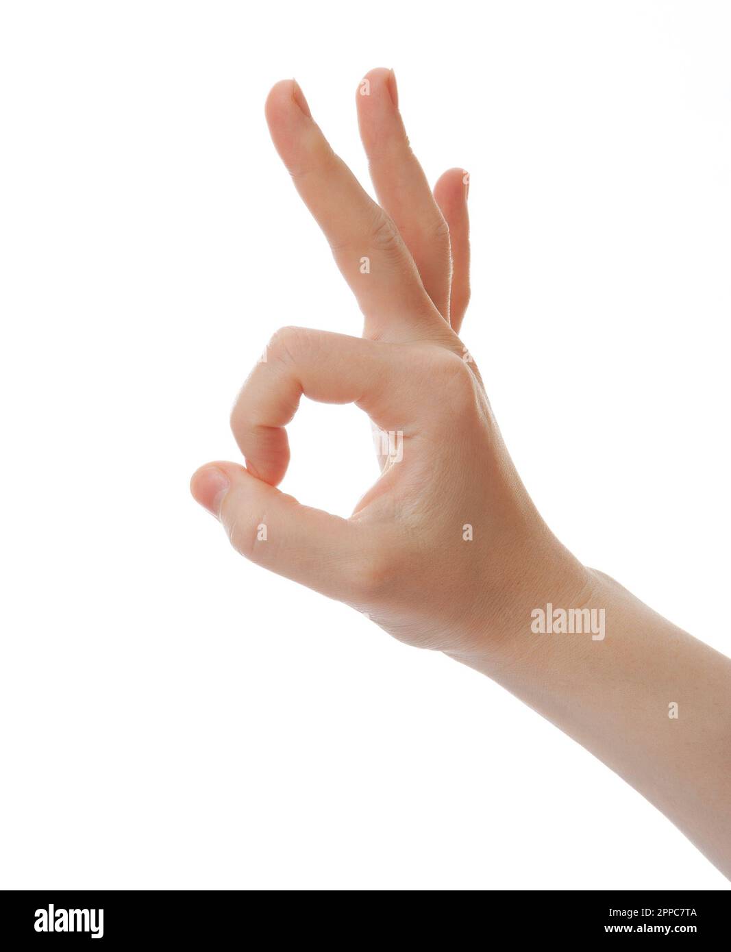hand showing OK sign isolated on white background Stock Photo - Alamy