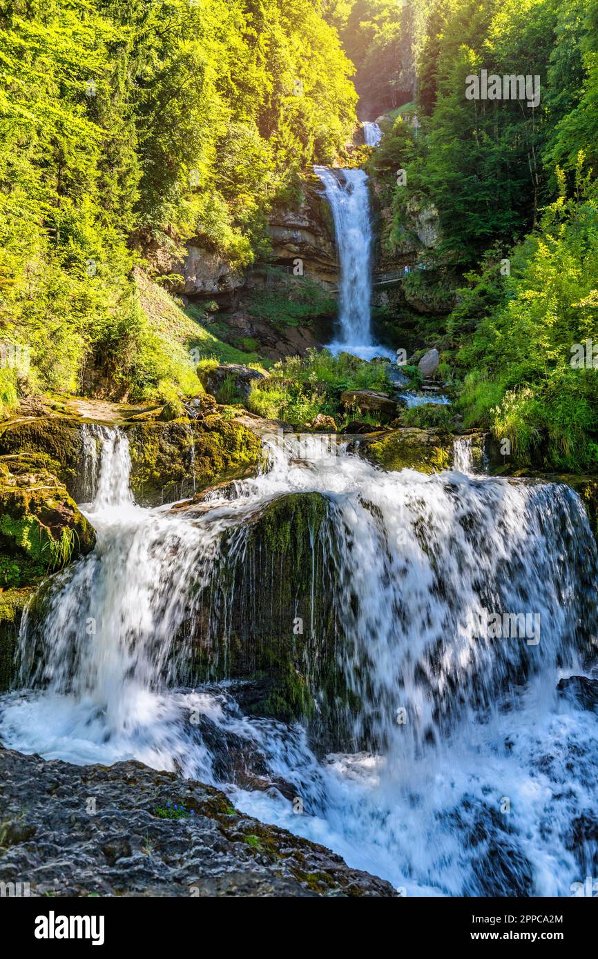 Waterfalls Giessbach in the Bernese Oberland, Switzerland. Giessbach ...