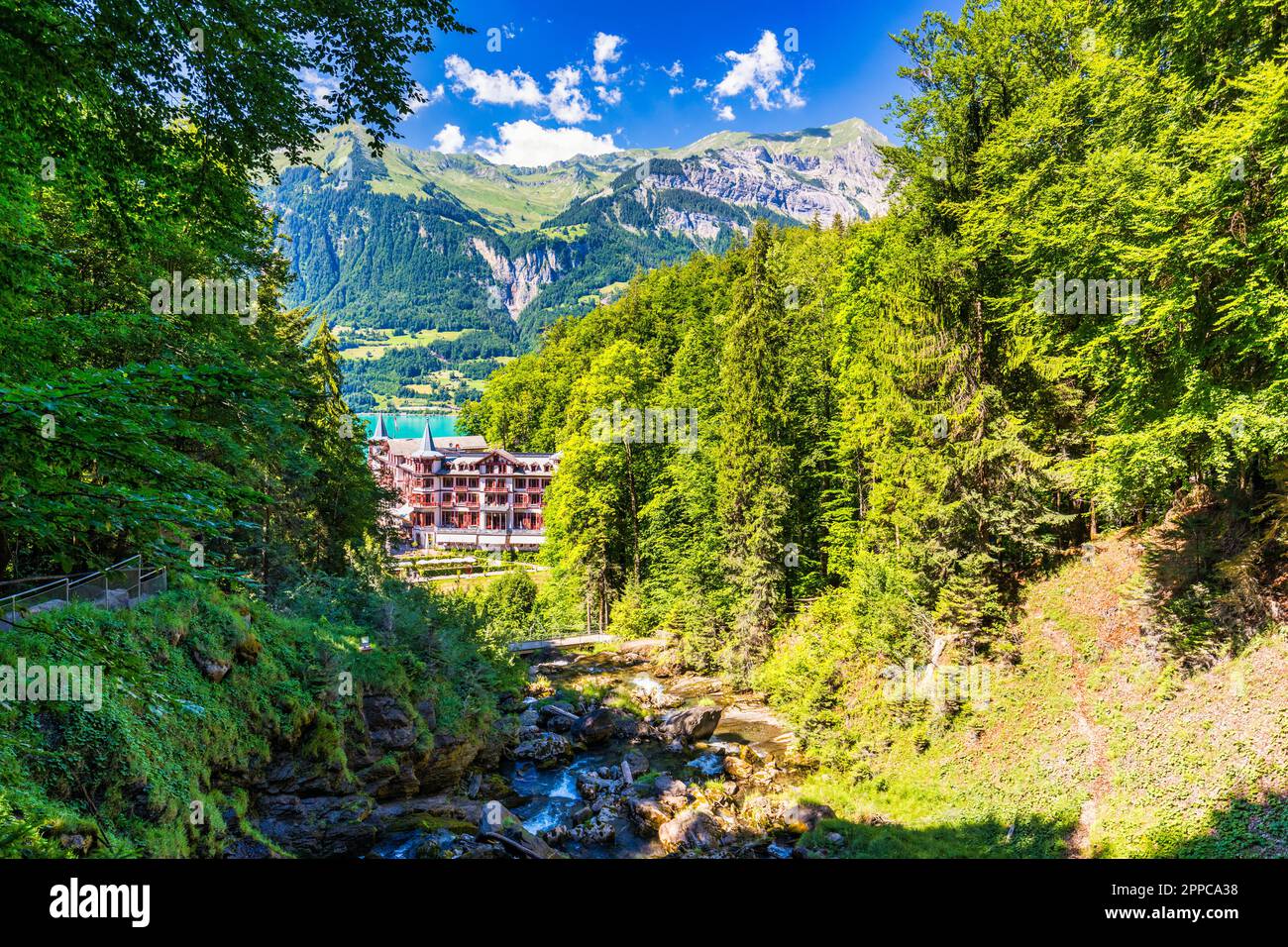 Waterfalls Giessbach in the Bernese Oberland, Switzerland. Giessbach ...