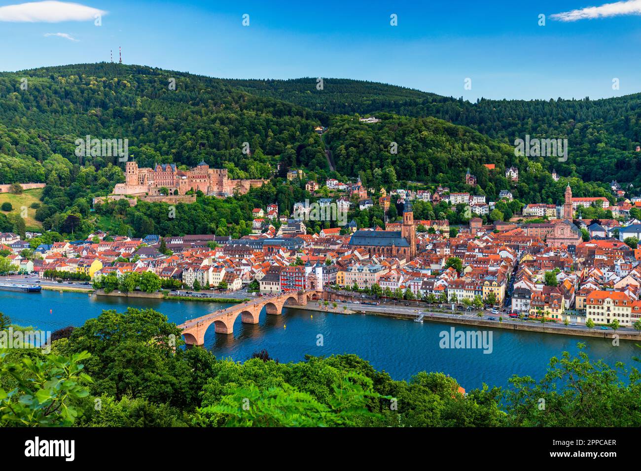 Heidelberg skyline aerial view from above. Heidelberg skyline aerial ...