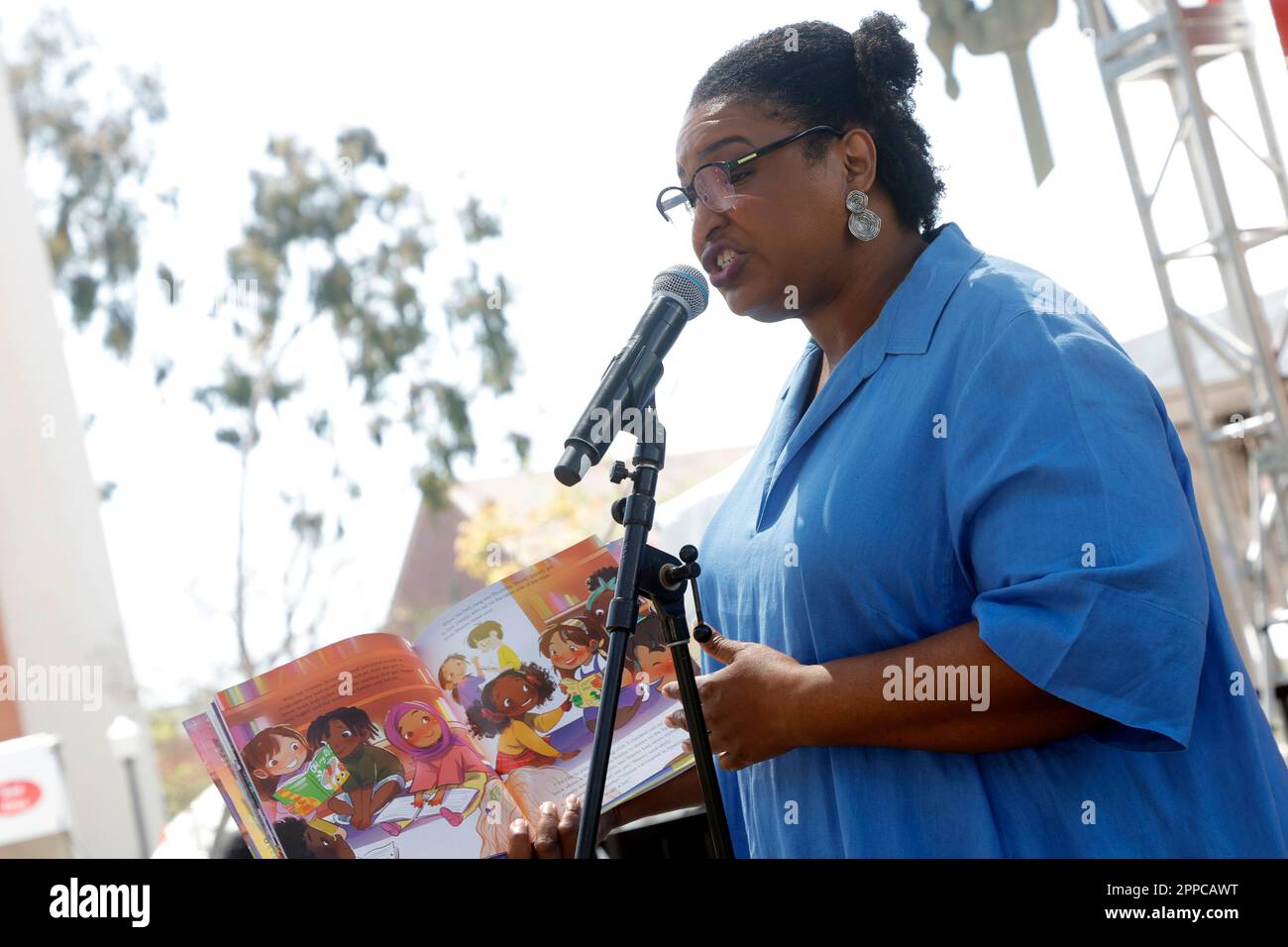 Los Angeles, Ca. 23rd Apr, 2023. Stacey Abrams reads from her new ...