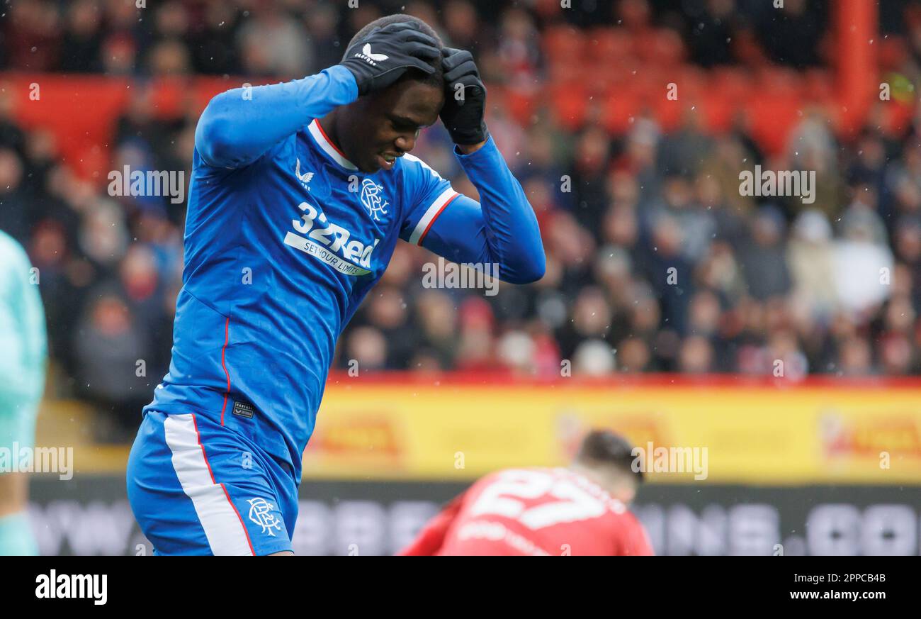 Rangers' Rabbi Matondo reacts to a missed chance during the cinch ...