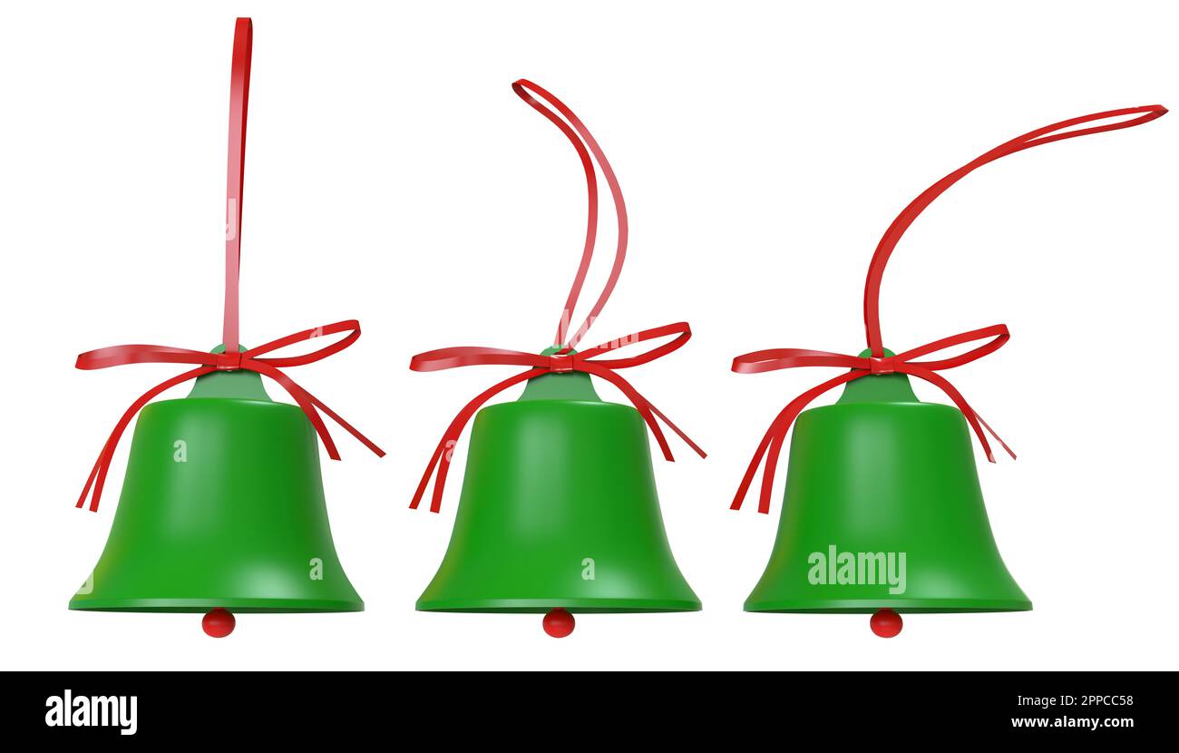 Bell ornament isolated on white background, high quality details 3D ...