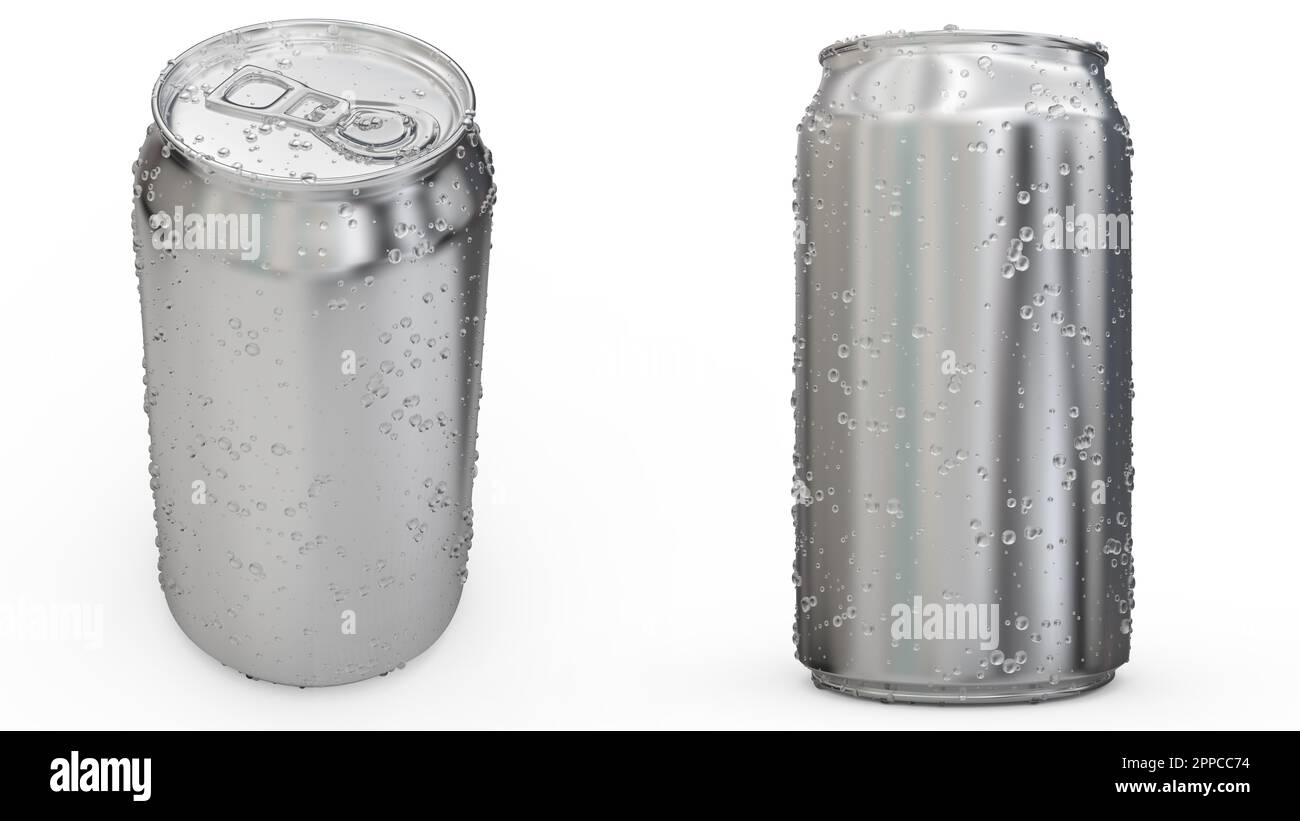 Can with water drops high resolution image isolated on a white ...