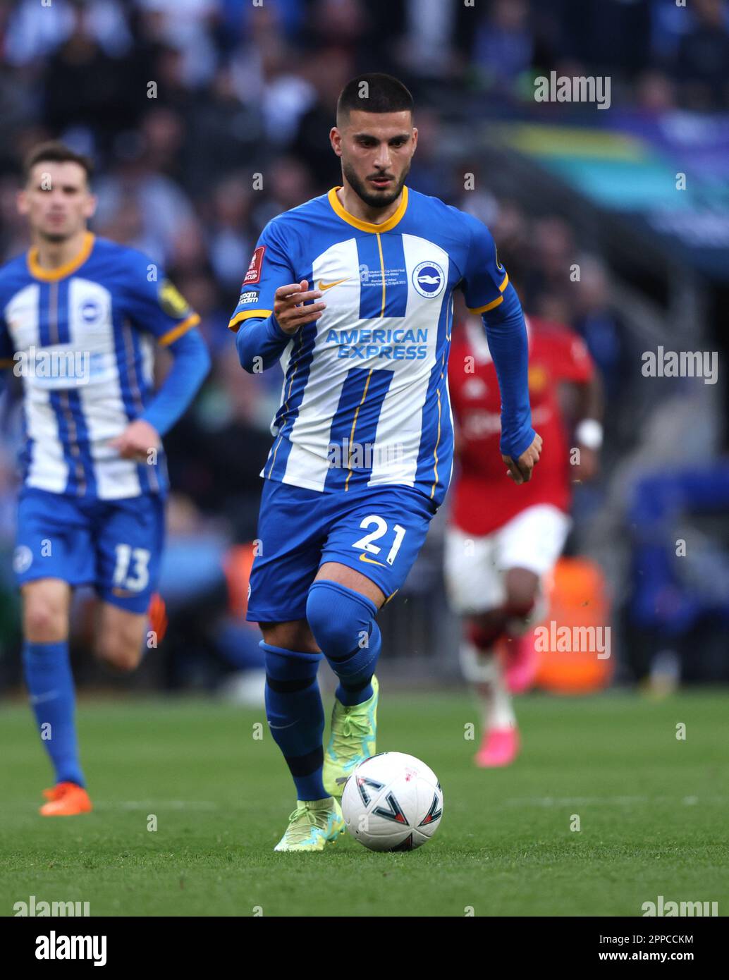 London, UK. 23rd Apr, 2023. Deniz Undav (B&HA) at the Emirates FA Cup ...