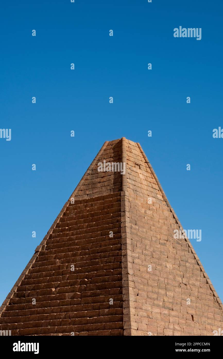 Detail of Royal Cemetery Pyramids at Jebel Barkal, Karima, Sudan Stock ...