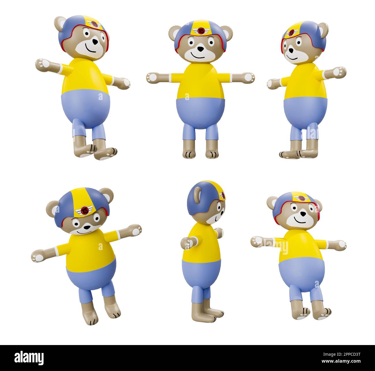 Cartoon Motorcycle Bear different angles isolated on white background high quality details - 3d ...