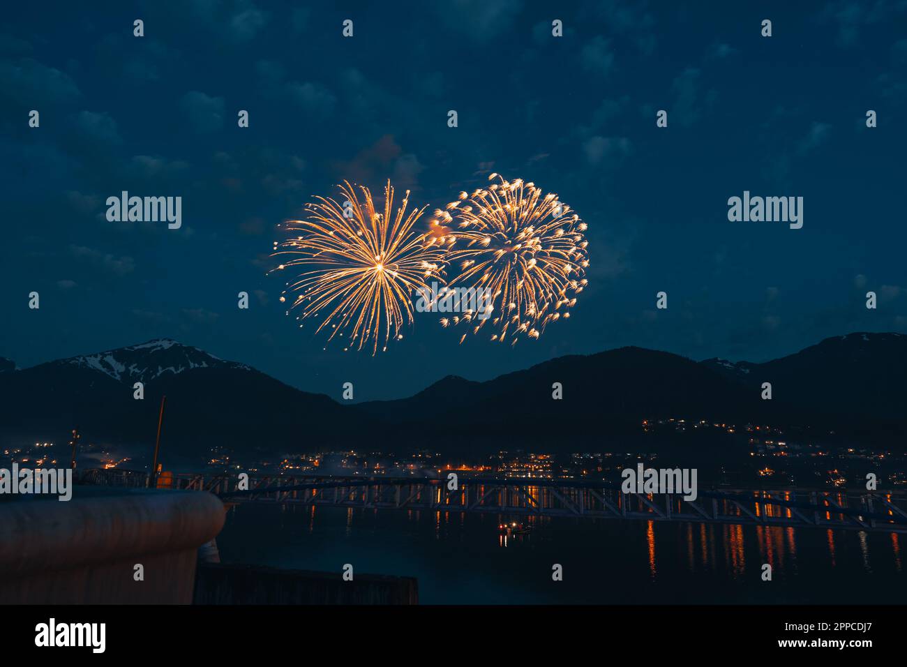 Abstract colored firework background with free space for text. July ...