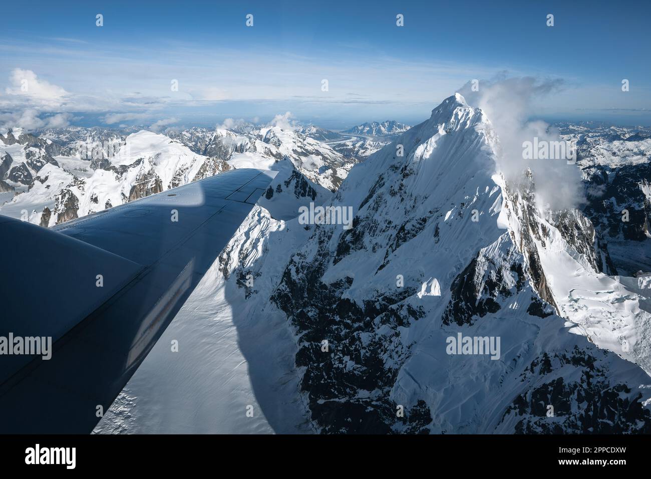 Alaska Denali Aerial View of Ice Sculpted Mountain Tops in the Great ...