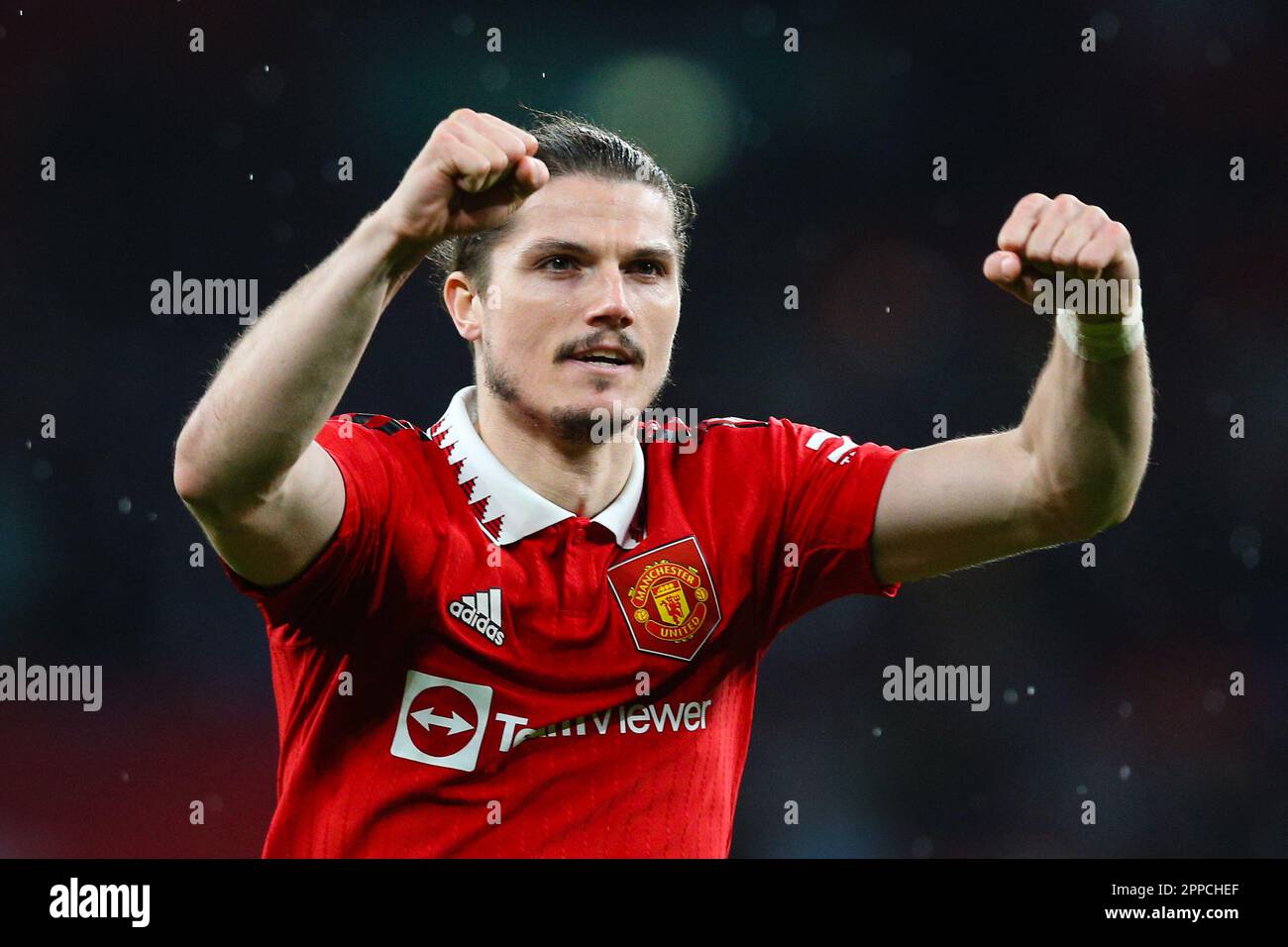 LONDON, UK - 23rd Apr 2023: Marcel Sabitzer of Manchester United ...