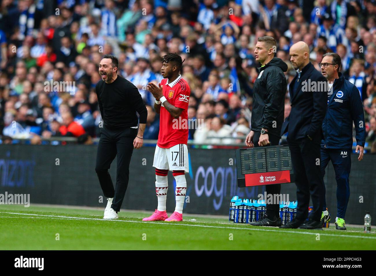 LONDON, UK - 23rd Apr 2023: Brighton & Hove Albion Head Coach Roberto ...